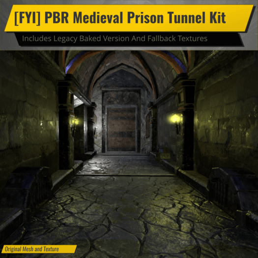 Second Life Marketplace - PBR Medieval Prison Dungeon Tunnel Builder Kit